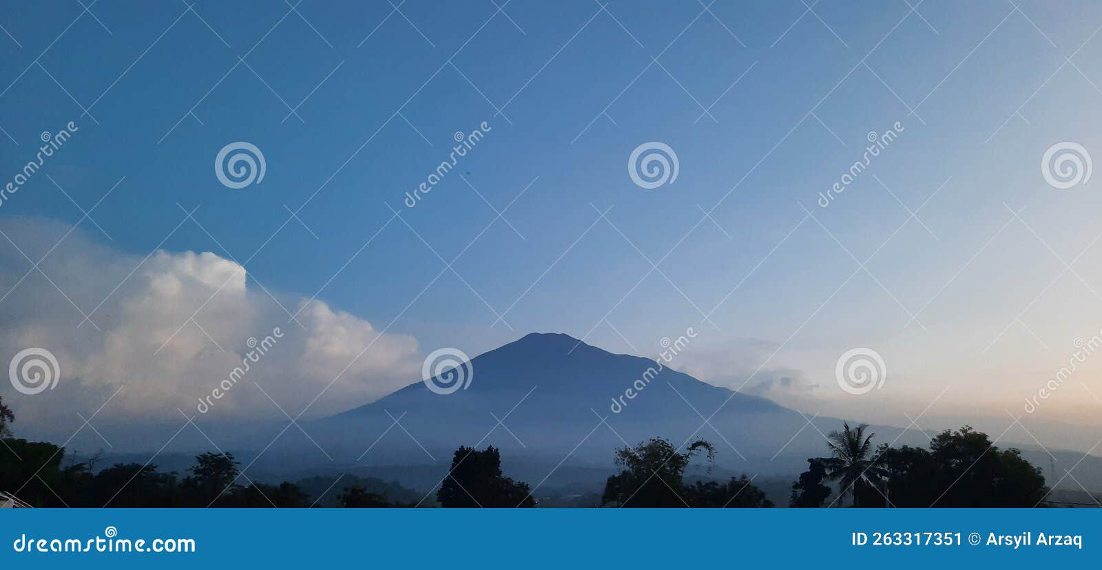 Mount Ciremai, the Highest Mountain in West Java, Indonesia, at Dusk ...