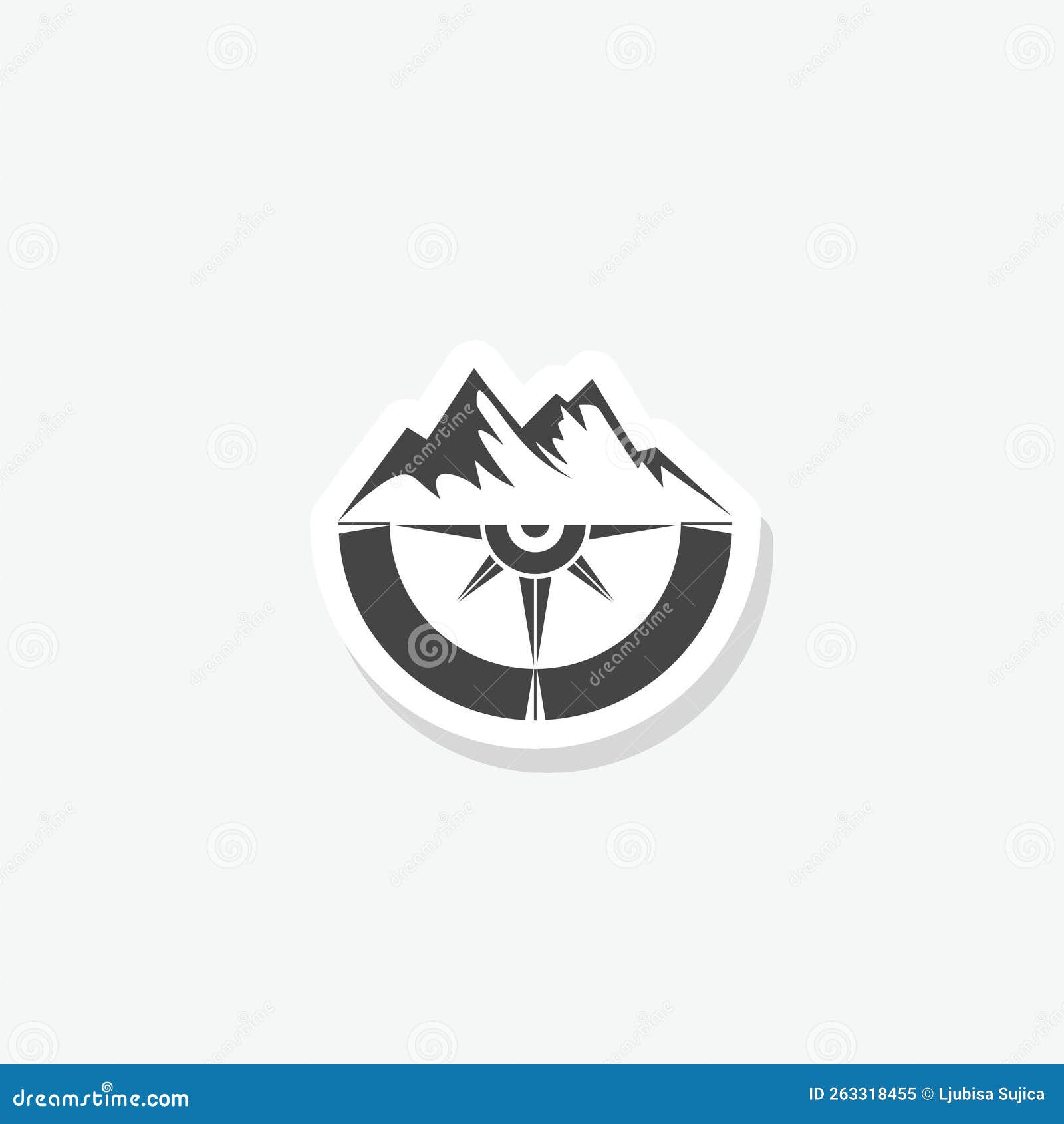 Mount Compass Logo Sticker Icon Stock Vector - Illustration of business ...
