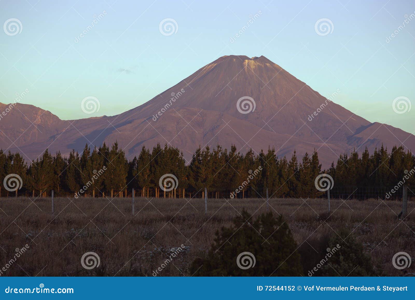 Mount Doom Seen from National Park at Sunset Stock Photo - Image of ...