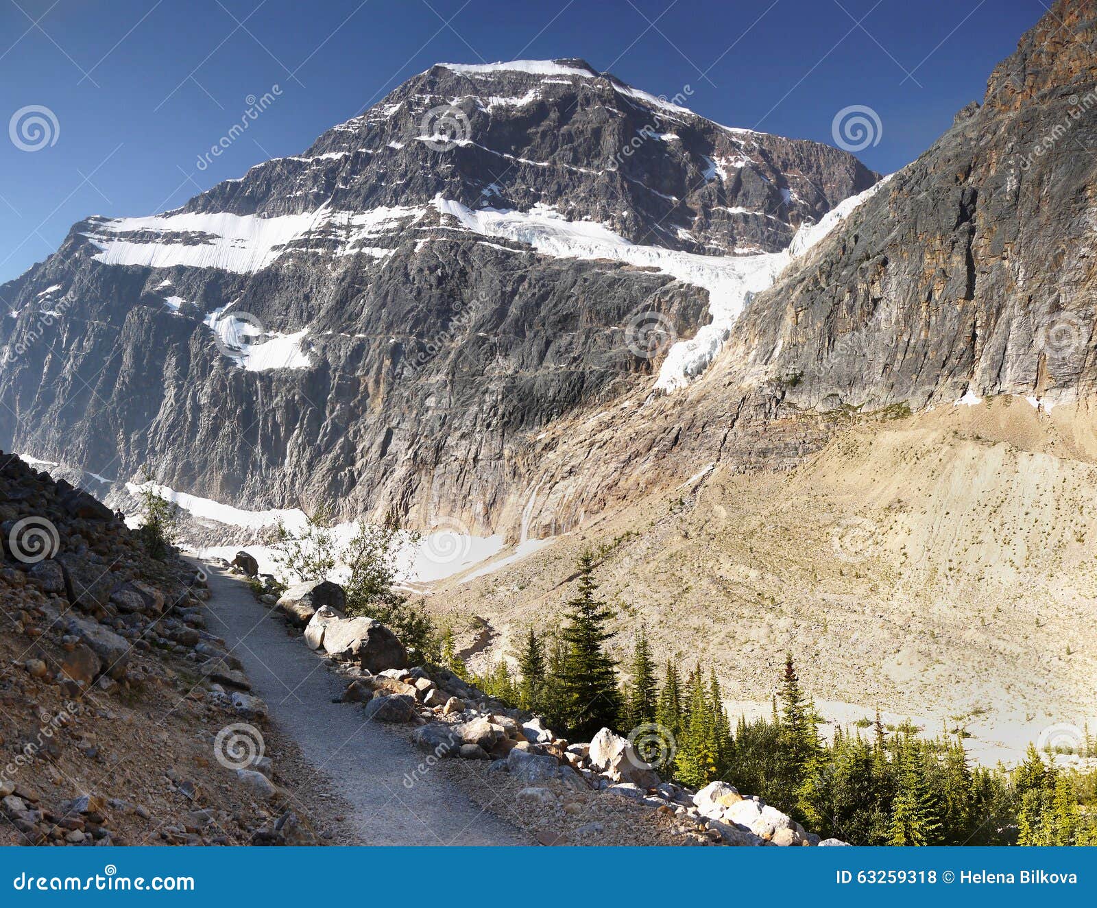 Mount Edith Cavell, Rocky Mountains Stock Photo - Image of canada ...