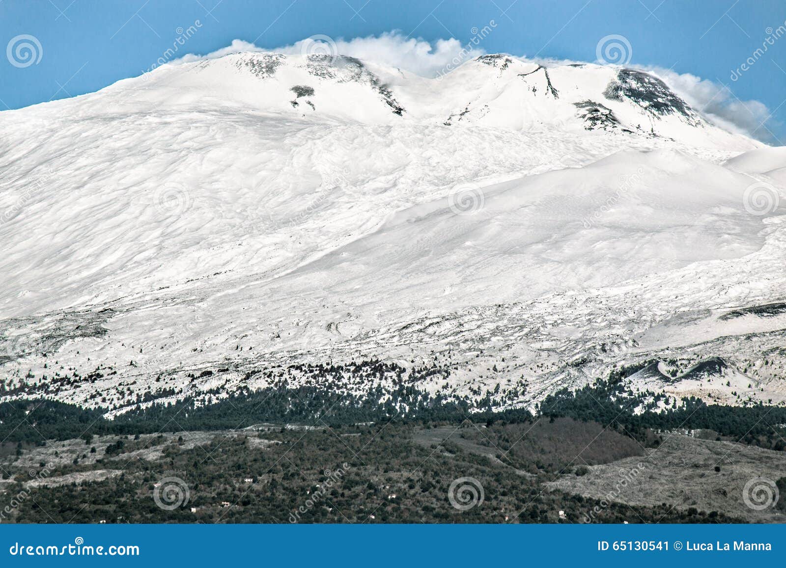 Mount Etna (volcano) stock image. Image of vulcano, snowing - 65130541