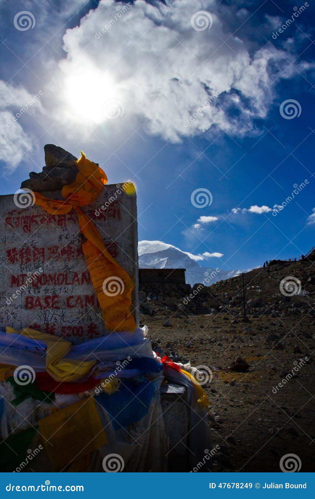 Mount Everest Base Camp Sign Tibet Editorial Stock Image - Image of ...