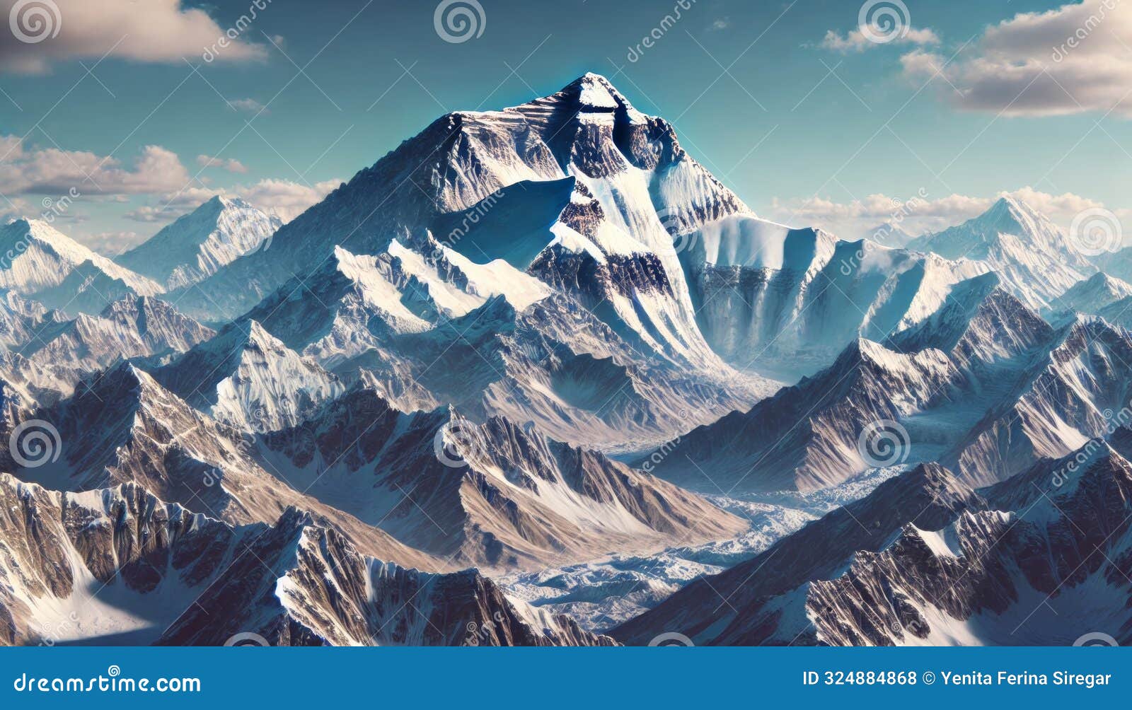 Mount Everest, the Highest Mountain in Existence, Looks Very Cold Stock ...