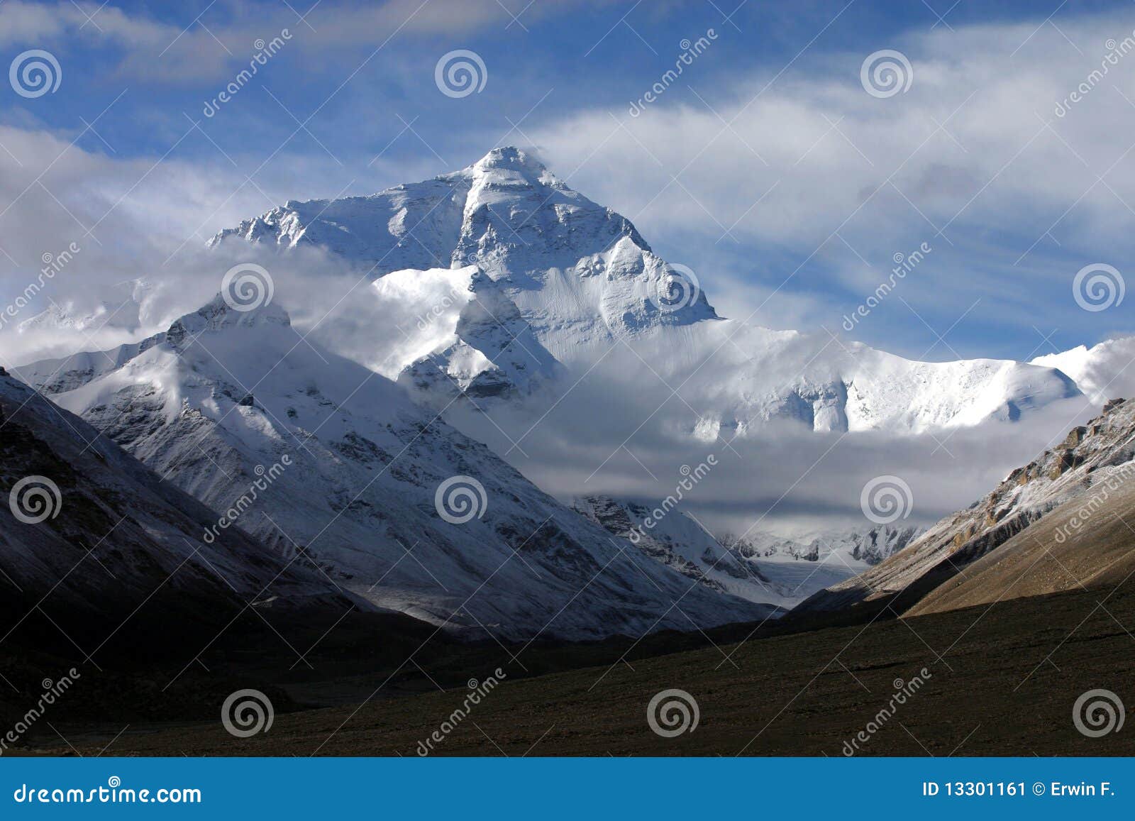 Mount Everest north side stock image. Image of tourist - 13301161