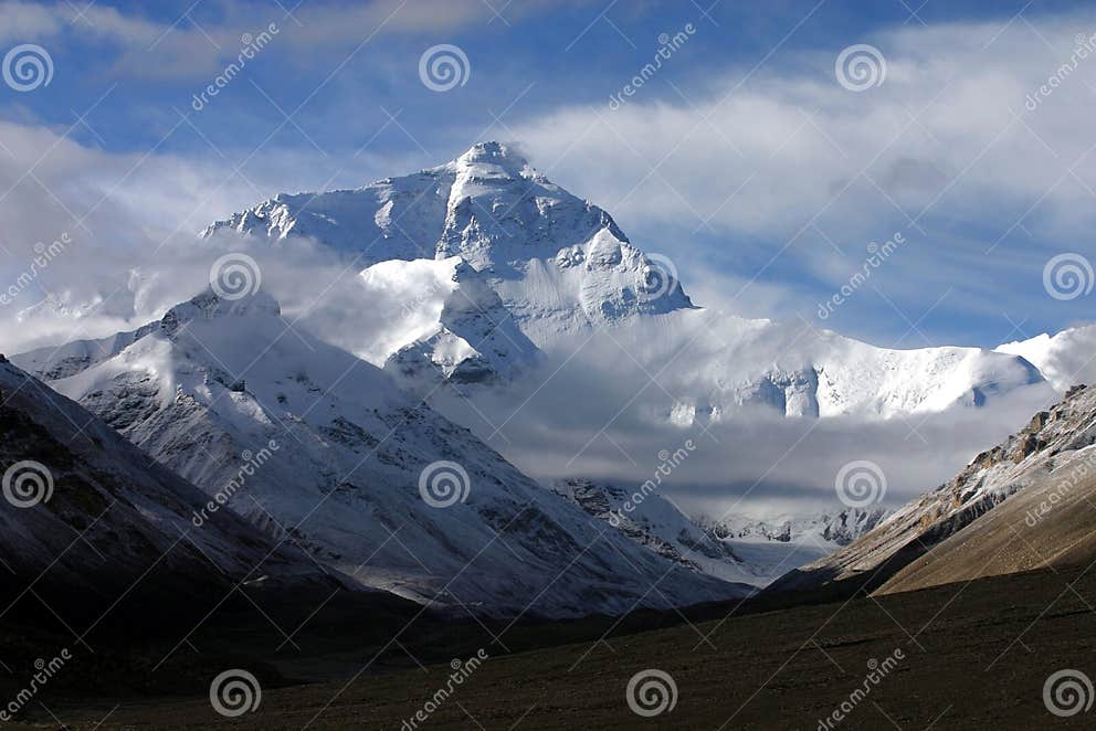 Mount Everest north side stock image. Image of tourist - 13301161