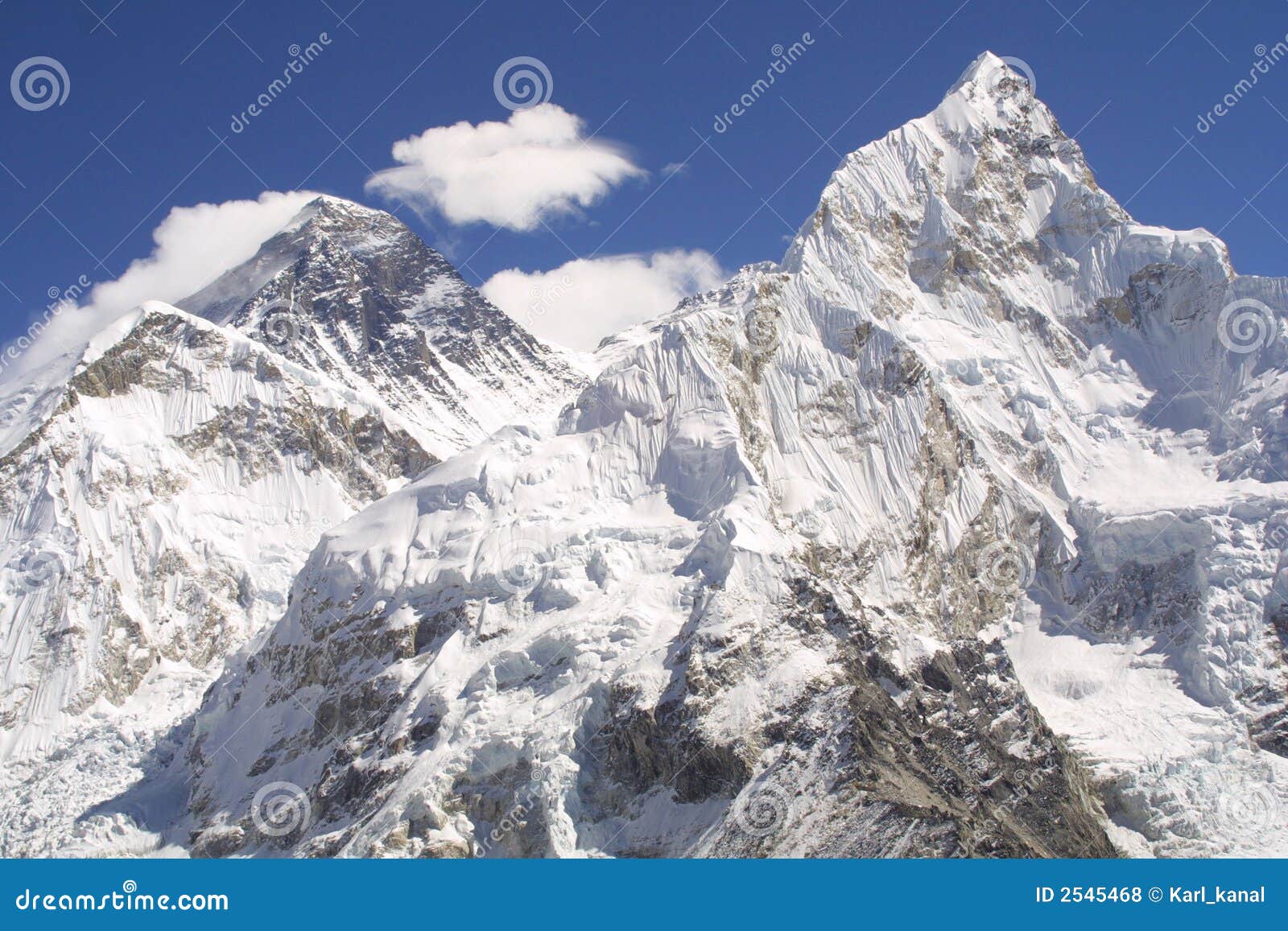 Mount Everest and Nuptse stock photo. Image of great, maximum - 2545468