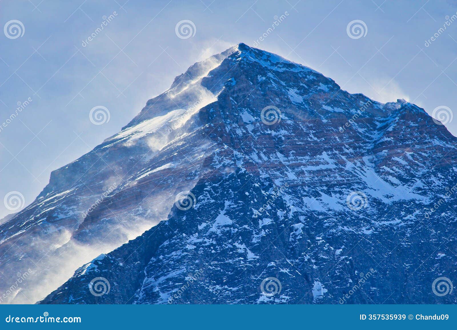 Mount Everest View from Kala Pathar Stock Image - Image of camp, base ...