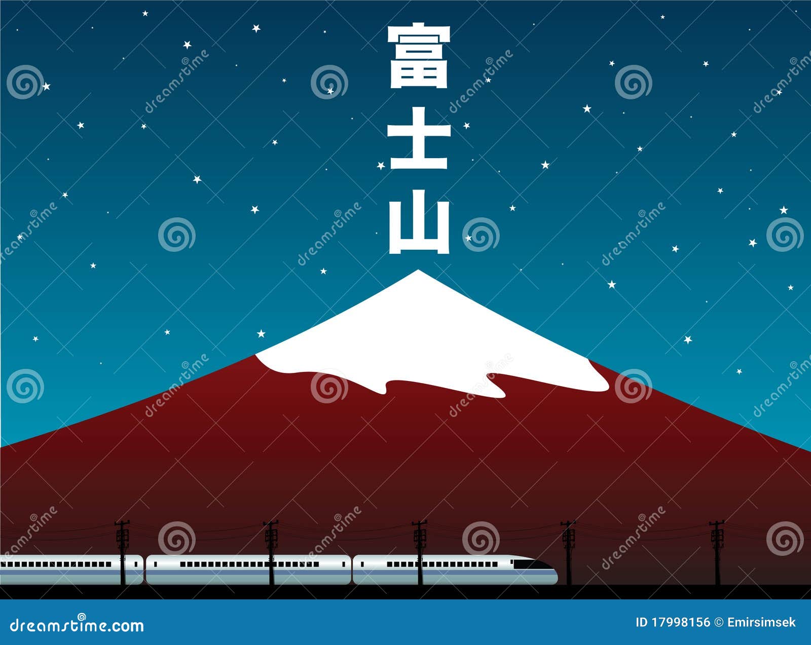 Mount Fuji Icon In Cartoon Style Isolated On White Background. Japan ...