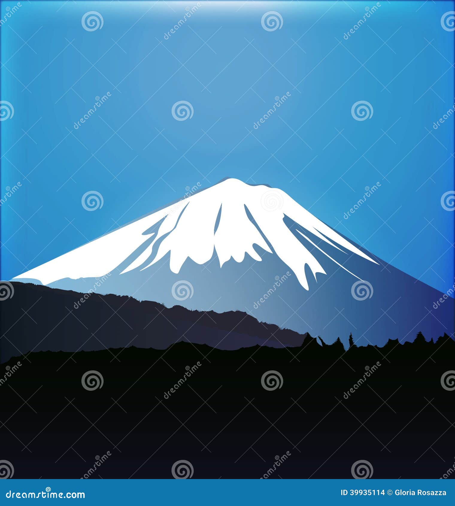 Mount Fuji and Aokigahara Forest Stock Vector - Illustration of ...