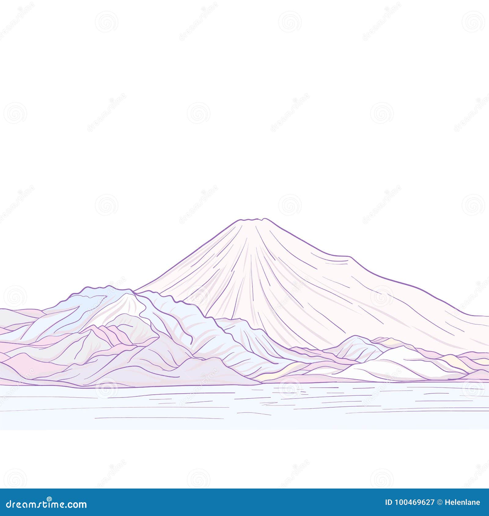 Mount Fuji Drawing. Stock Vector Illustration. Stock Vector ...