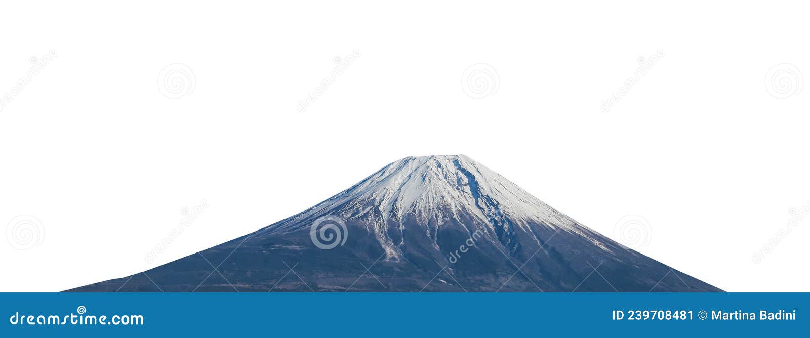 Mount Fuji Isolated on White Background. it is the Highest Volcano in ...