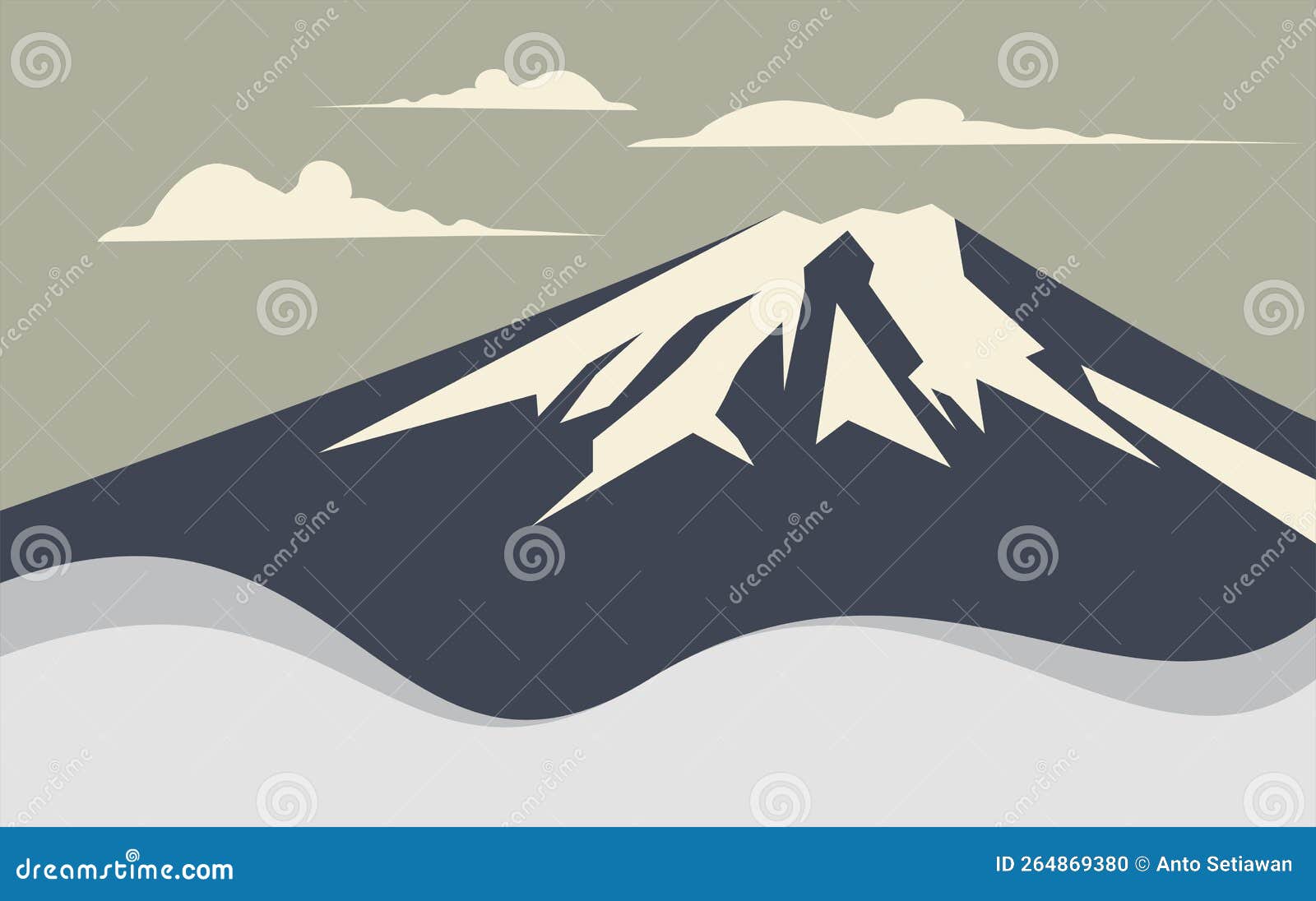 Mount Fuji Japan Vector Illustration. Fujiyama Background Stock Vector ...