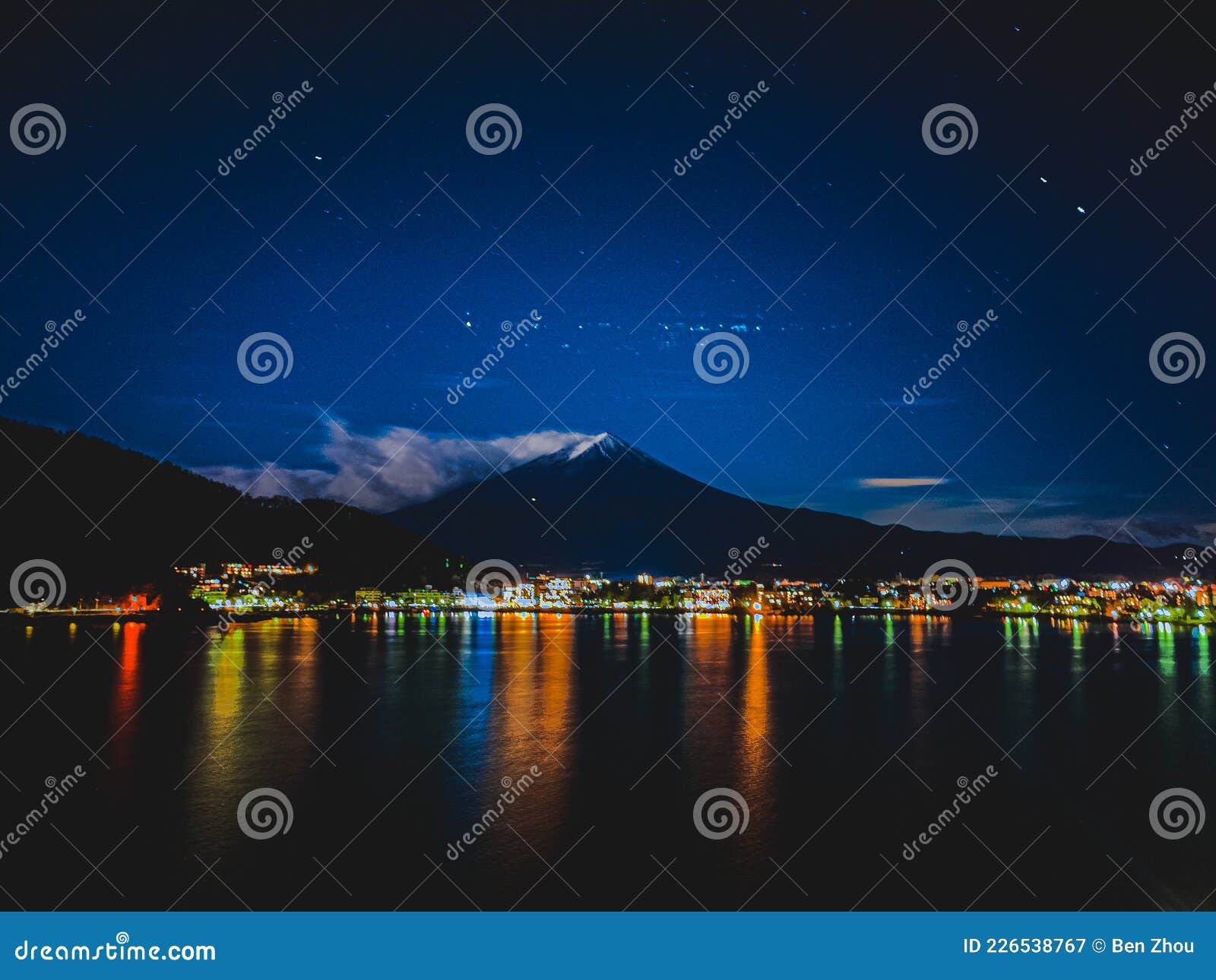 Mount Fuji stock image. Image of mount, fujisan, nightview - 226538767