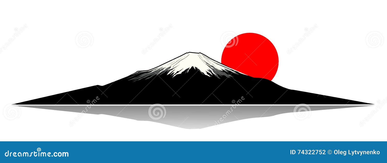 Mount Fuji Icon In Cartoon Style Isolated On White Background. Japan ...