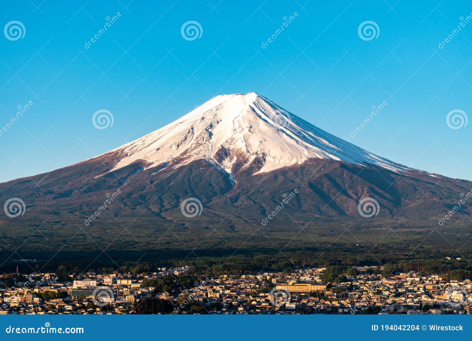 Mount Fuji in Springtime stock photo. Image of snow - 194042204