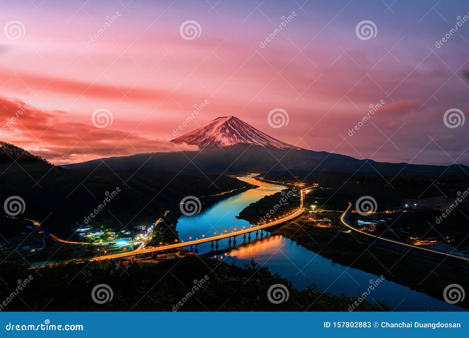 Mount Fuji and Sunrise in Japan Stock Image - Image of scenery, fuji ...