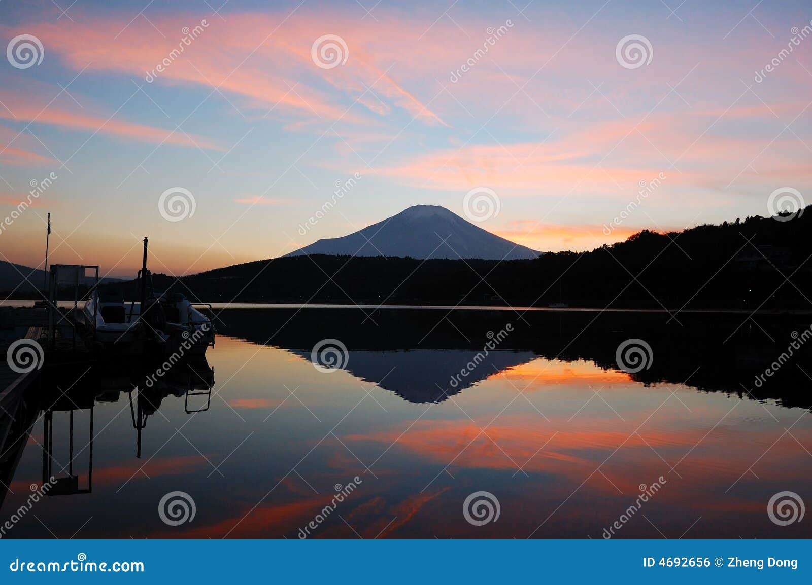Mount Fuji sunset stock photo. Image of blue, landscape - 4692656