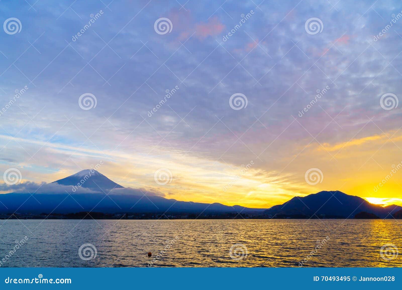 Mount Fuji sunset, Japan. stock image. Image of mount - 70493495