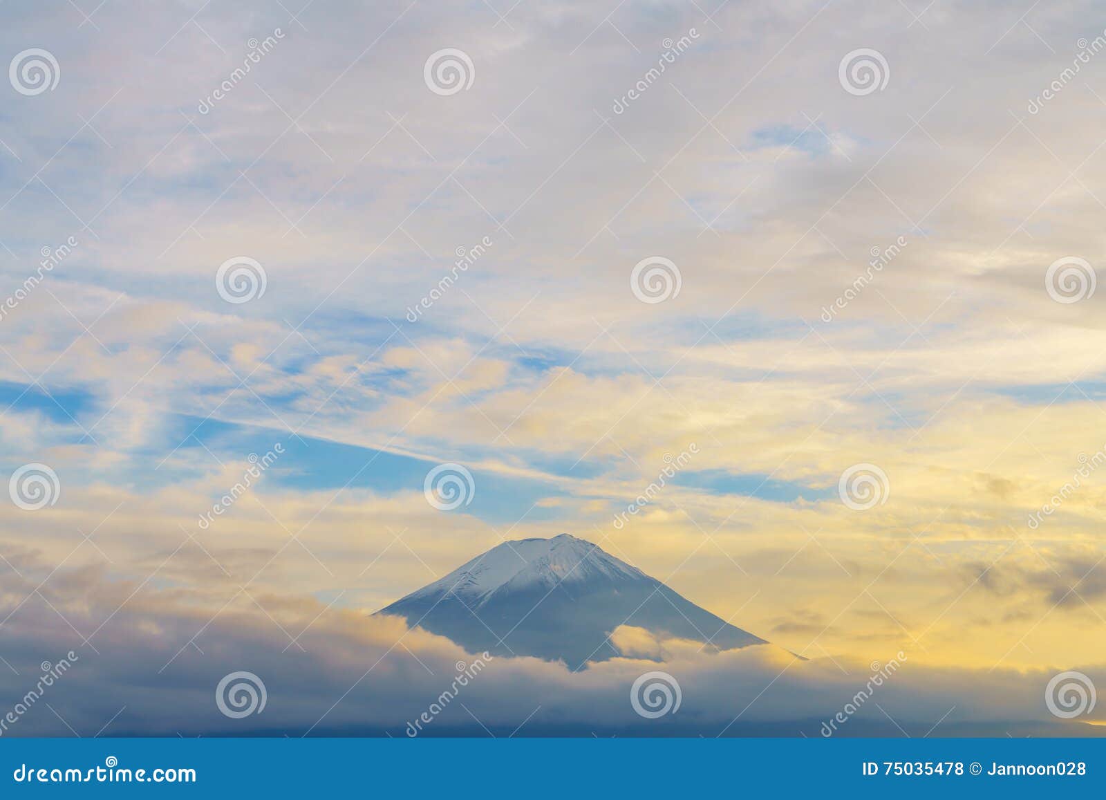 Mount Fuji sunset, Japan . stock photo. Image of pointy - 75035478