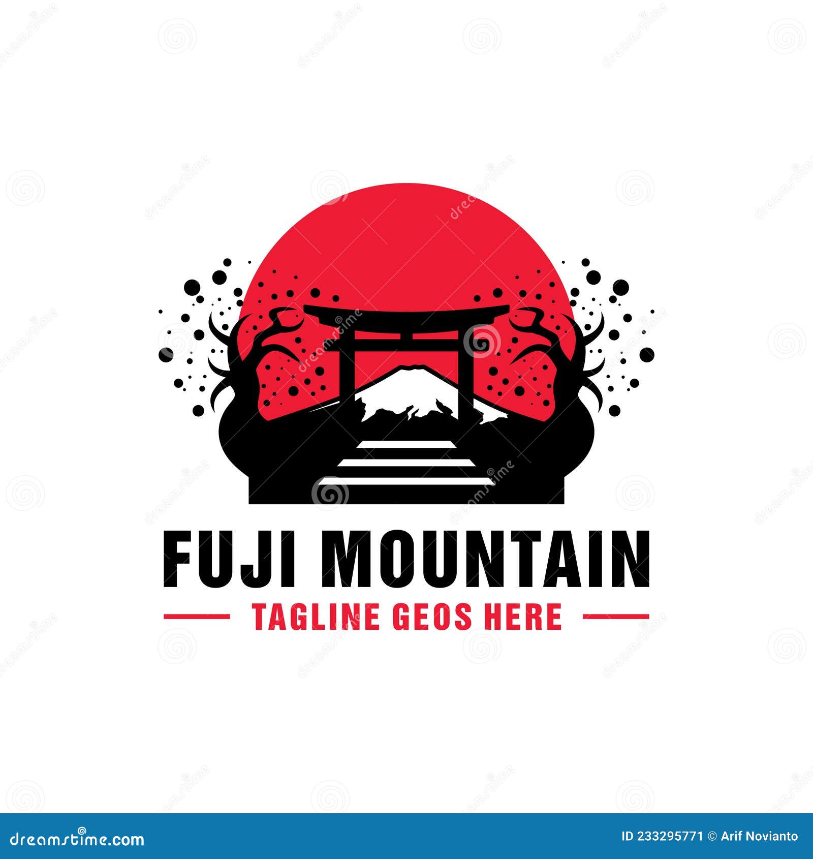 Mount Fuji Vector Illustration Logo Design Stock Vector - Illustration ...
