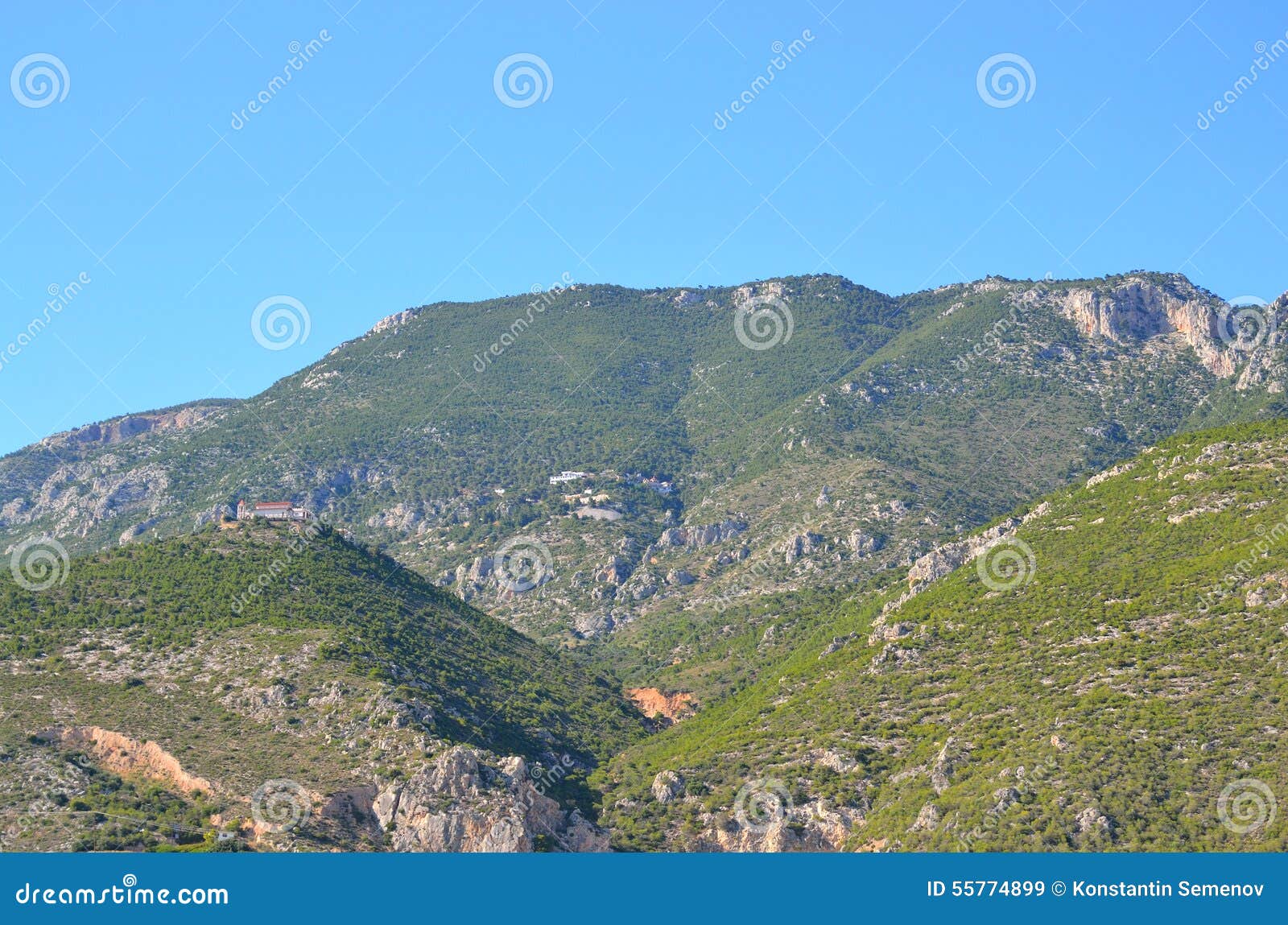 Mount Gerania. stock image. Image of europe, scenic, european - 55774899