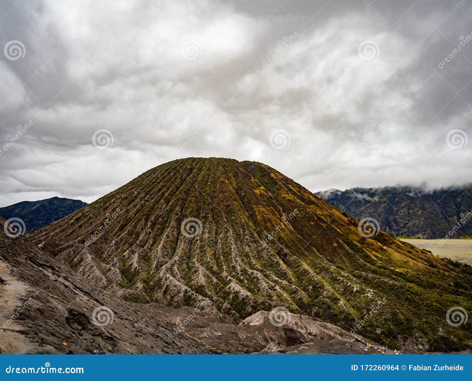 Mount Gunung Batok Volcano Next To the Bromo, Indonesia on Java Stock ...