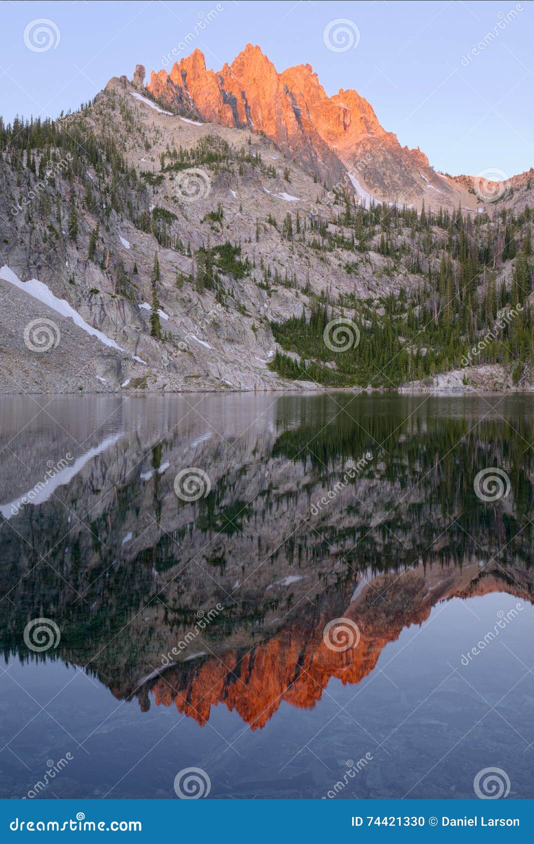 Mount Heyburn Reflected in Bench Lake Stock Photo - Image of heyburn ...