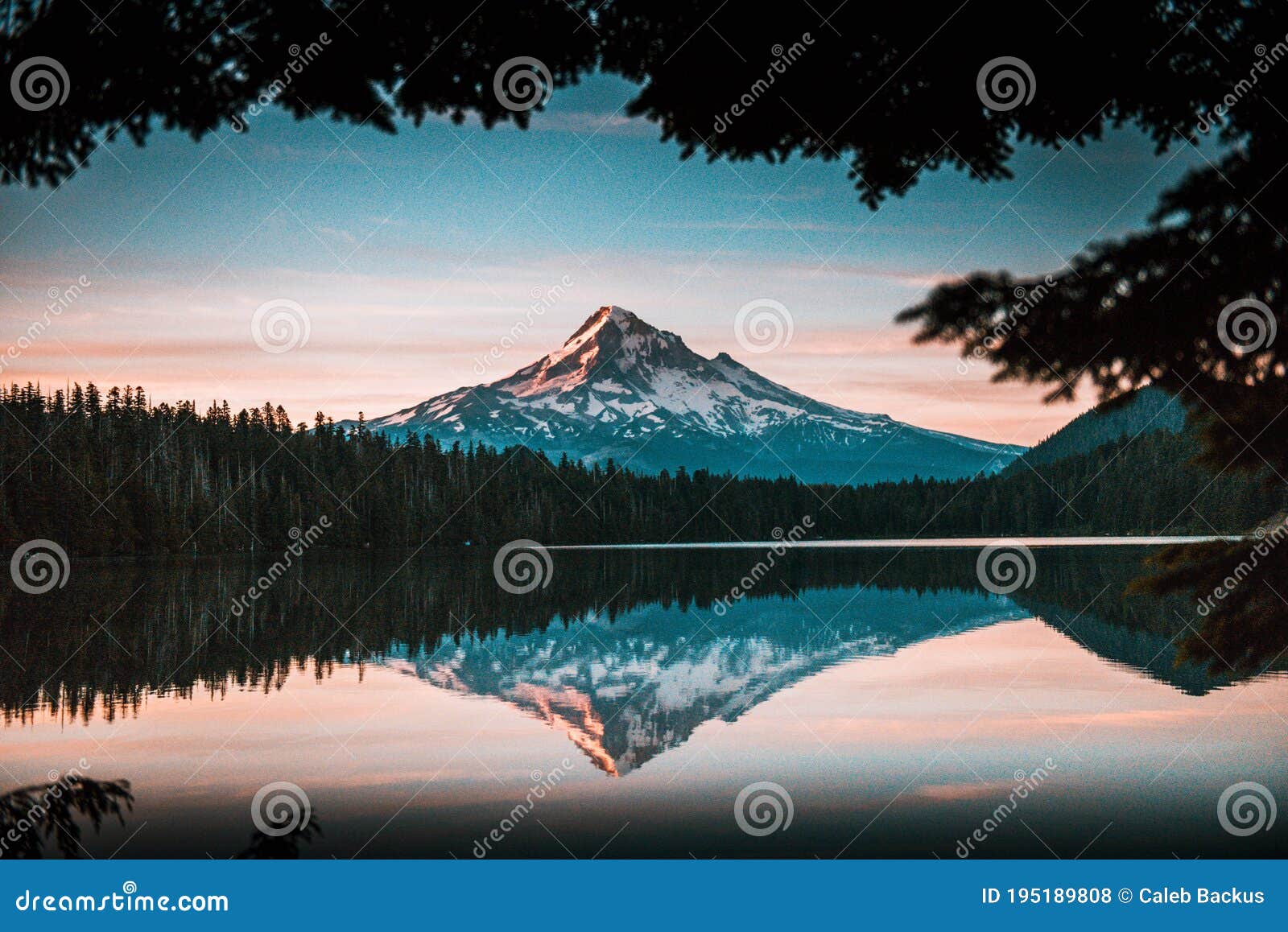 Mount Hood Reflection Over Lake Stock Photo - Image of view, ground ...