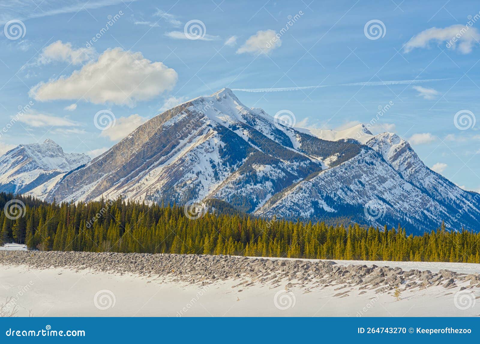 Mount Indefatigable in Winter, Kananaskis, Canada Stock Photo - Image ...