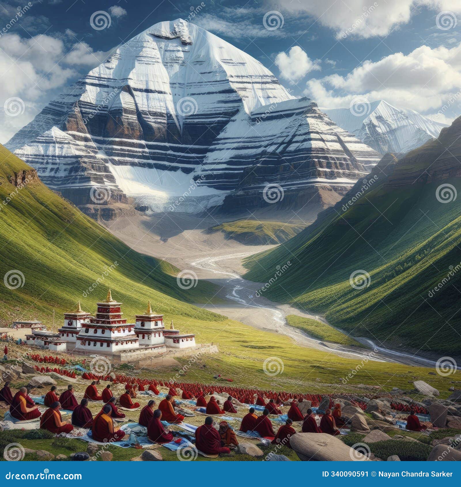 Mount Kailash Landscape Image Stock Illustration - Illustration of holy ...