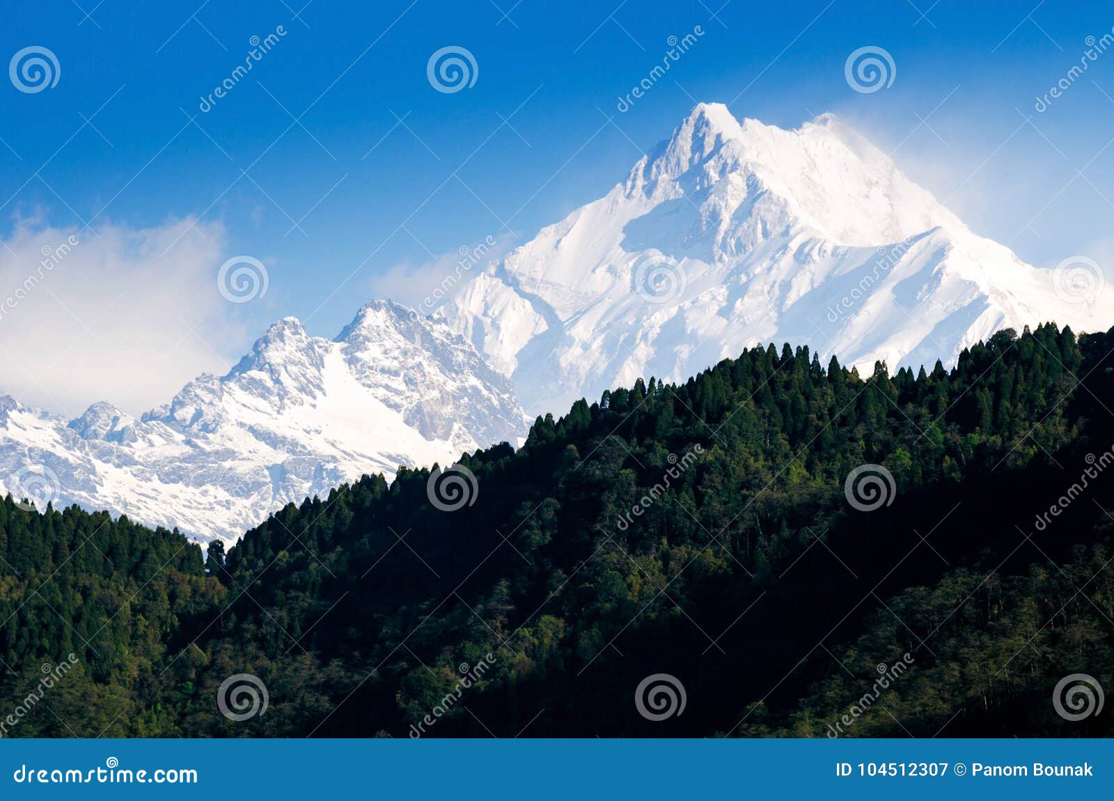 Mount Kanchenjunga Range of the Himalayas Stock Image - Image of glow ...