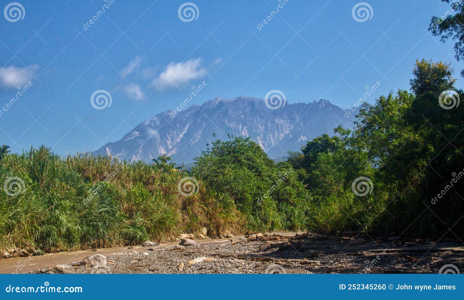 Mount Kinabalu View from Liwagu River Ranau Stock Photo - Image of ...