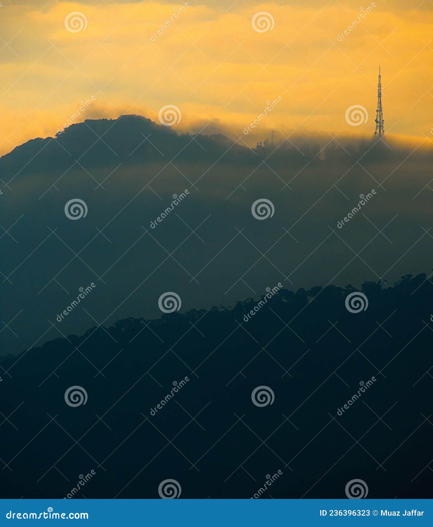 Mount Ledang during Sunrise in Asahan, Melaka, Malaysia. Stock Image ...