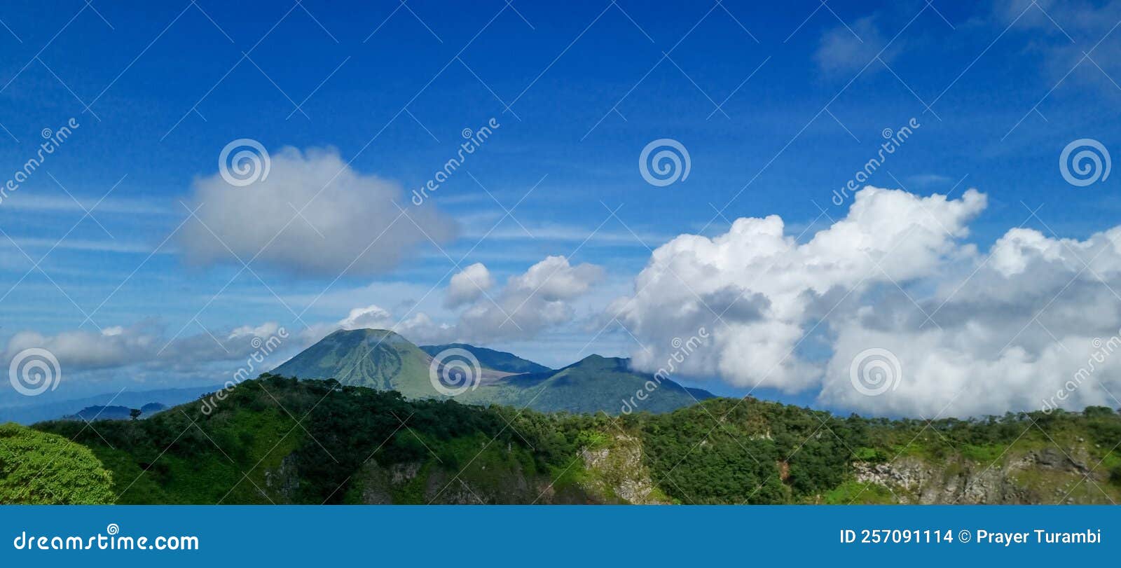 Mount Lokon Seen from the Top of Mount Mahawu Stock Photo - Image of ...