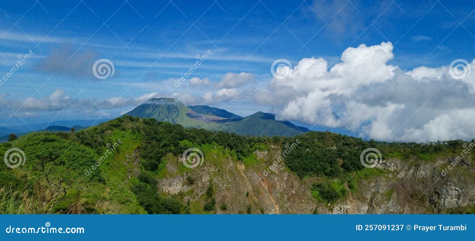 Mount Lokon Seen from the Top of Mount Mahawu Stock Image - Image of ...