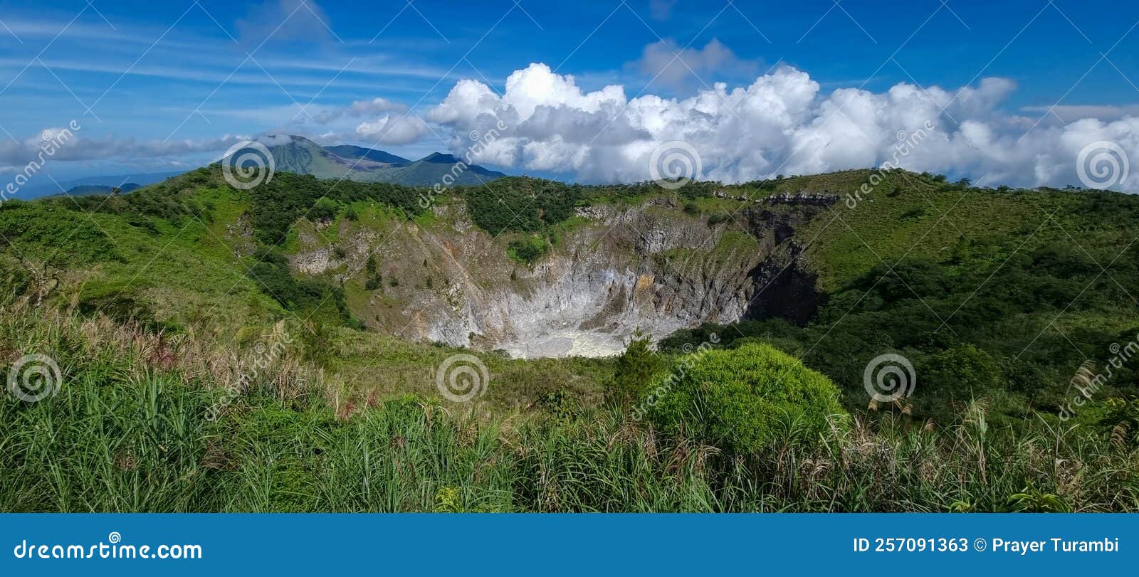 Mount Lokon Seen from the Top of Mount Mahawu Stock Image - Image of ...