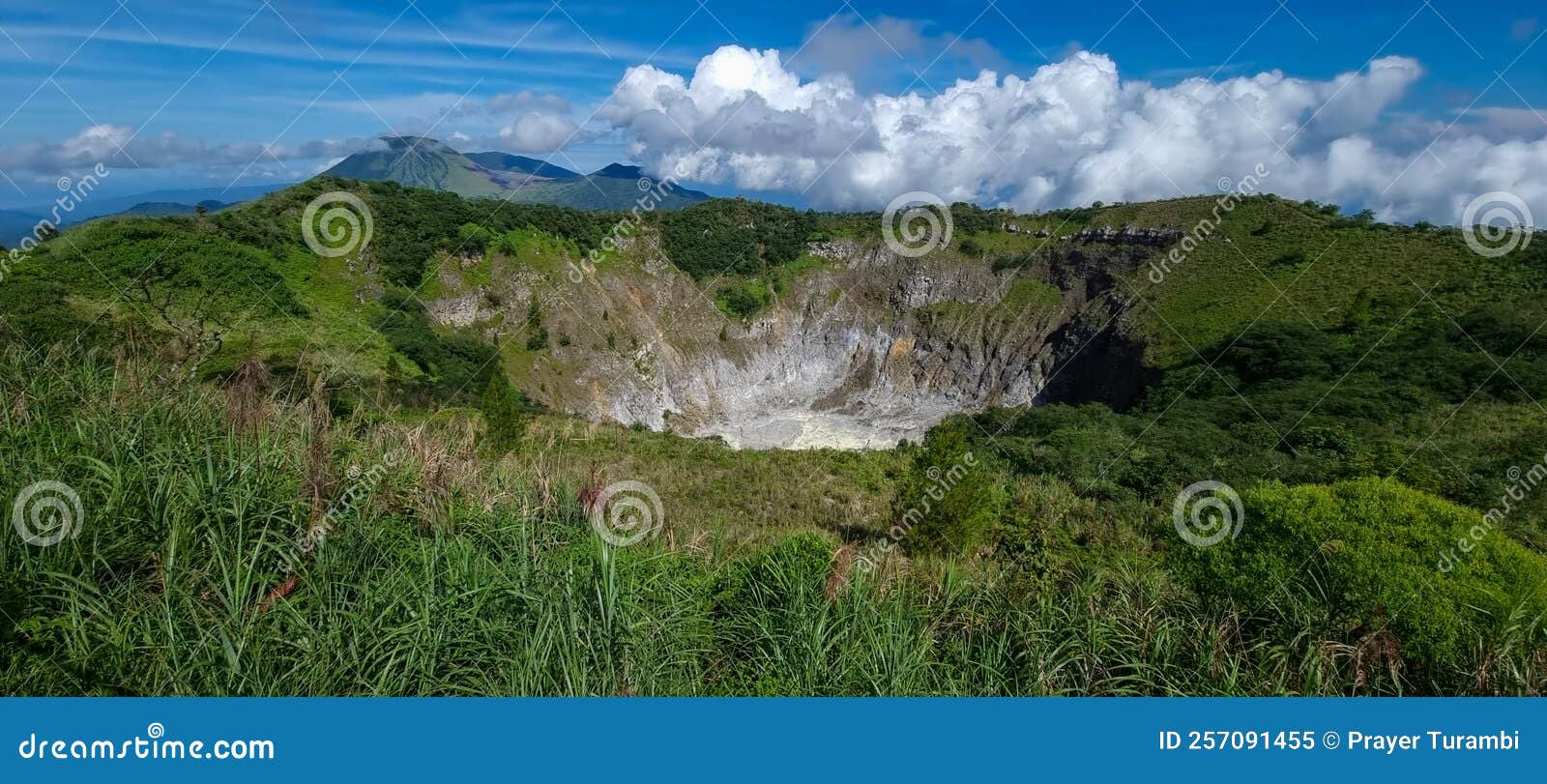 Mount Lokon Seen from the Top of Mount Mahawu Stock Image - Image of ...