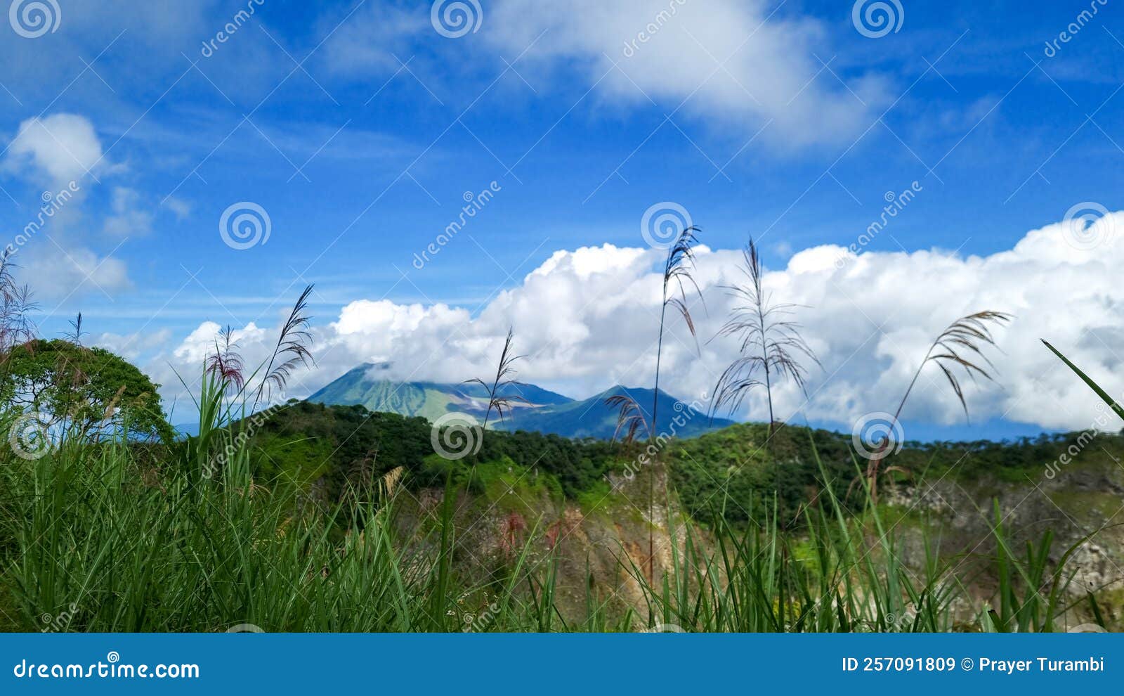 Mount Lokon Seen from the Top of Mount Mahawu Stock Image - Image of ...