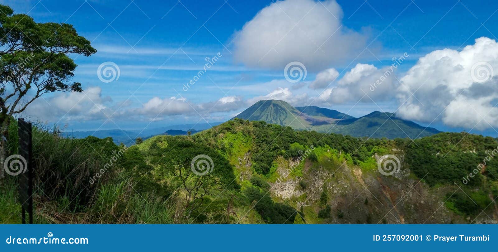 Mount Lokon Seen from the Top of Mount Mahawu Stock Image - Image of ...