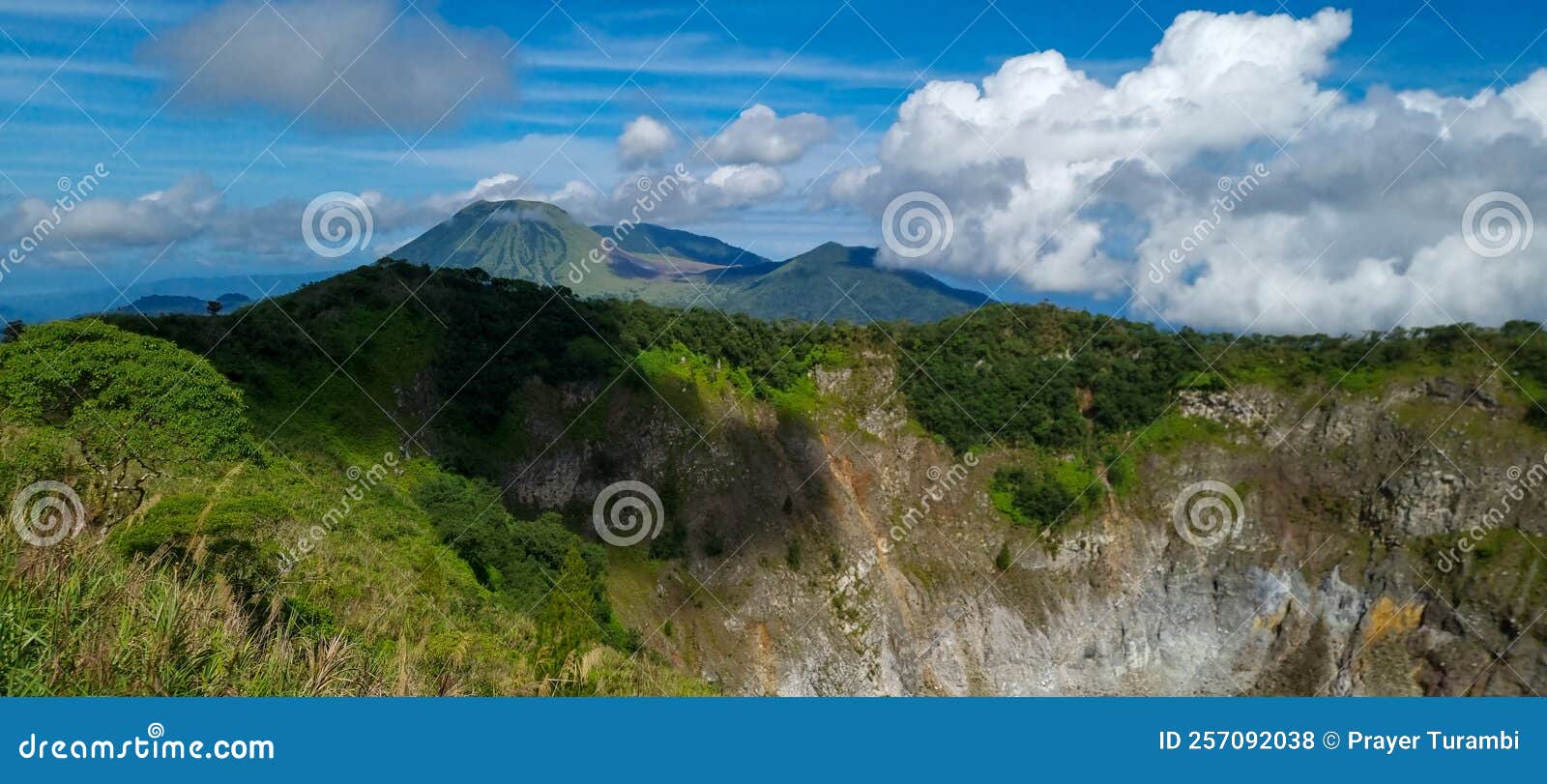 Mount Lokon Seen from the Top of Mount Mahawu Stock Photo - Image of ...