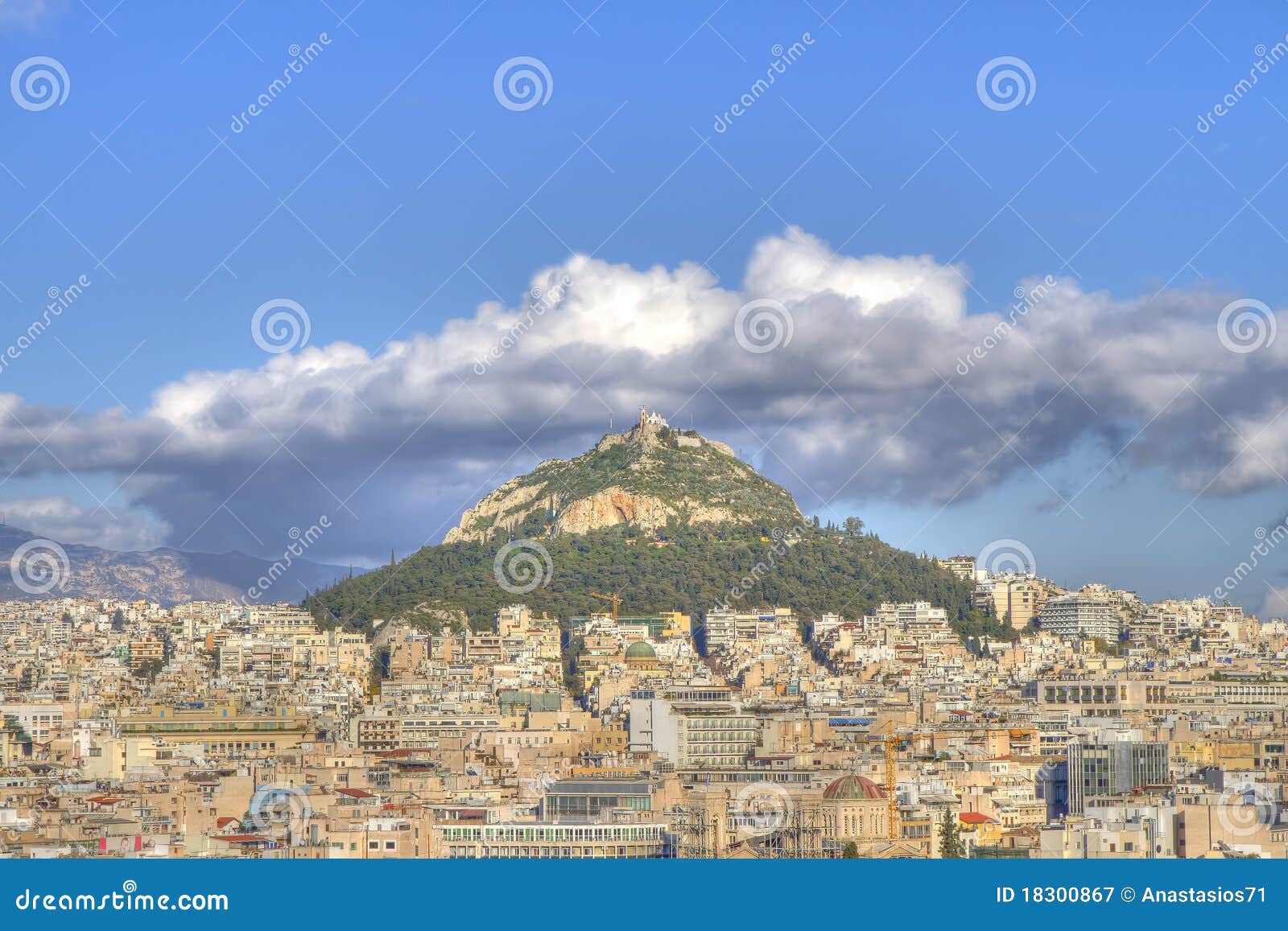 Mount Lycabettus Also Known As Lycabettus, Likavitos Or Lykavittos ...