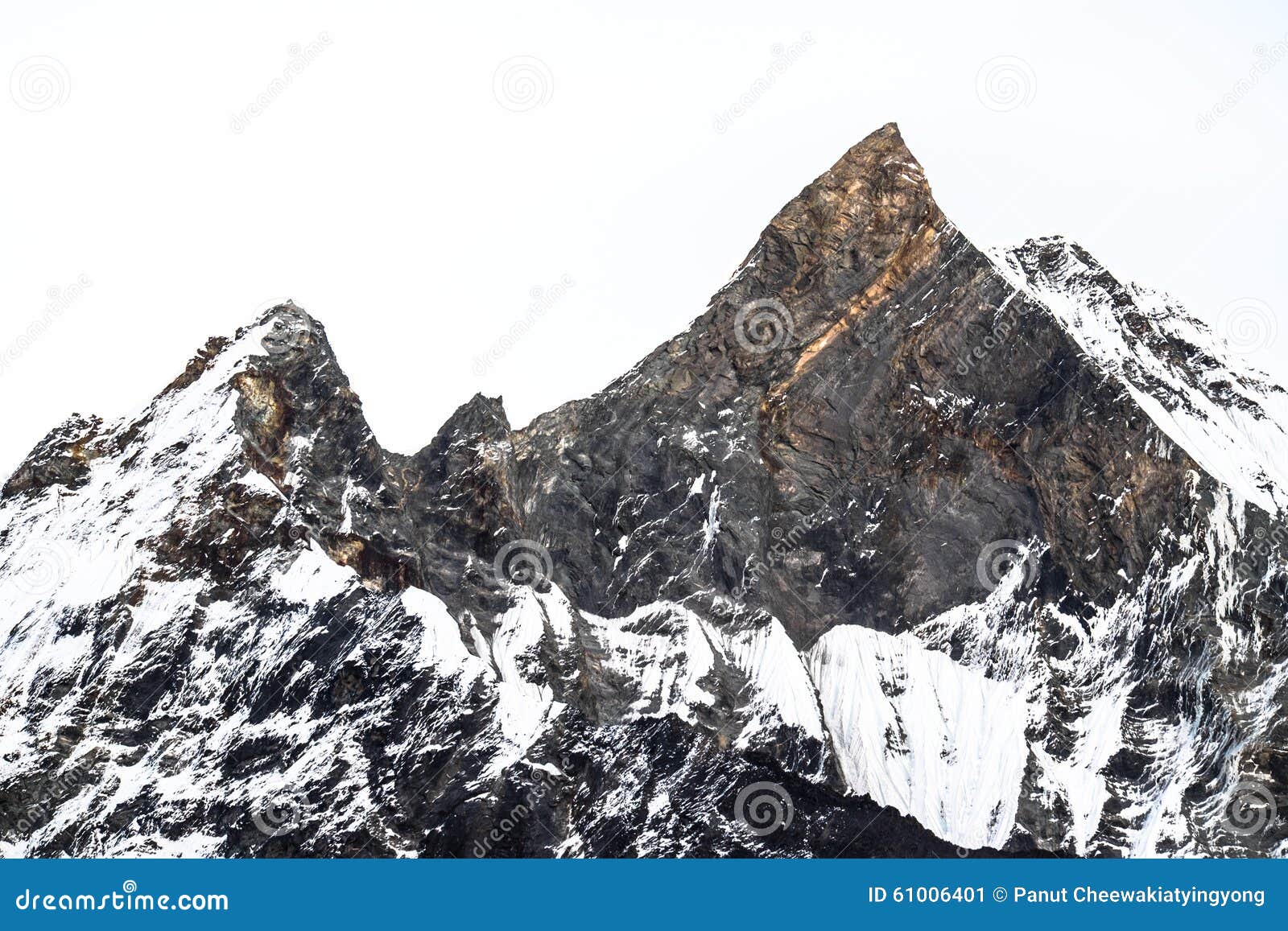 Mount Machhapuchchhre and Fishtail Peak Stock Image - Image of glacier ...