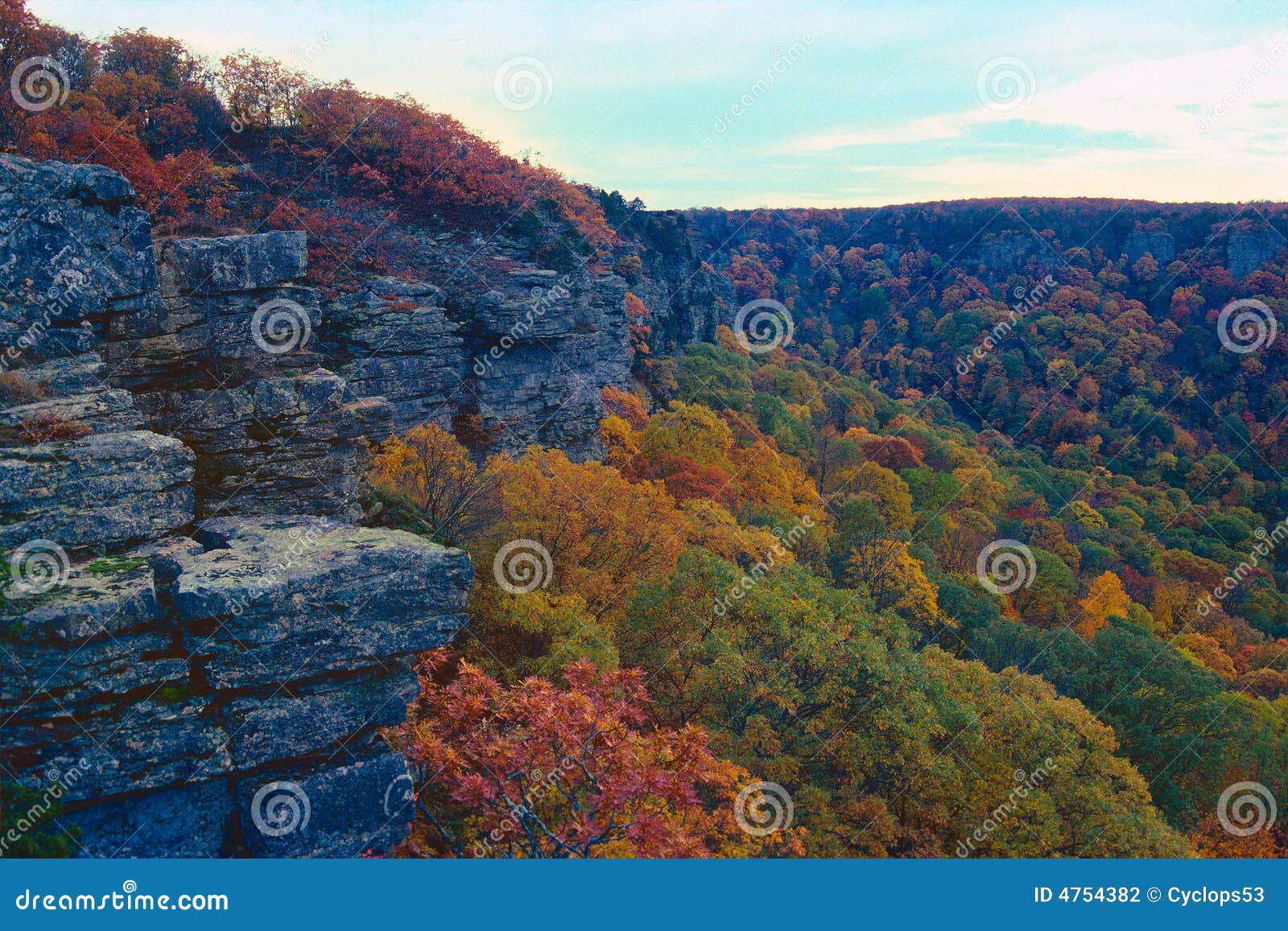 Mount Magazine in Fall Color Stock Photo - Image of season, limestone ...