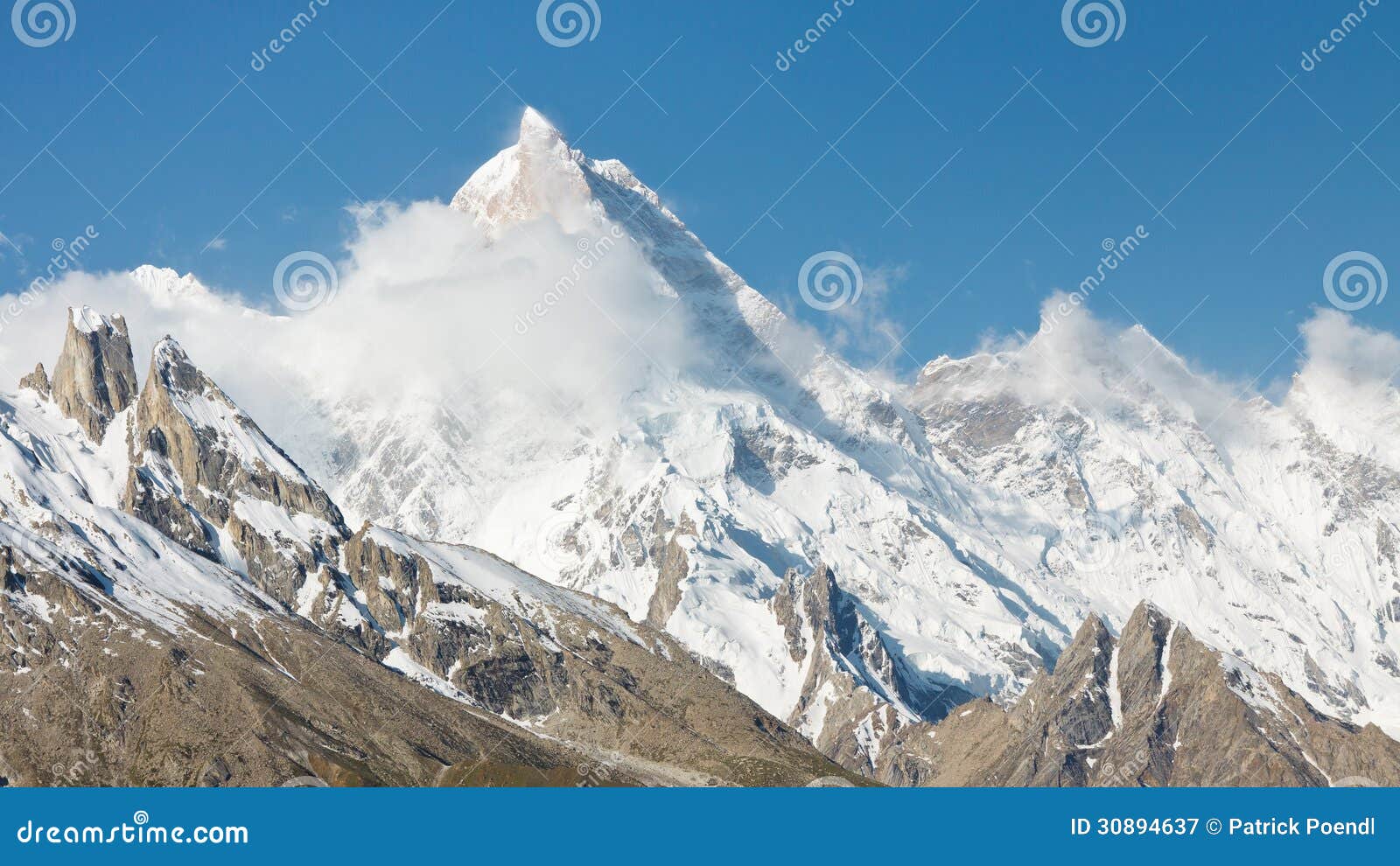 Mount Masherbrum Summit, Karakorum, Pakistan Stock Image - Image of ...