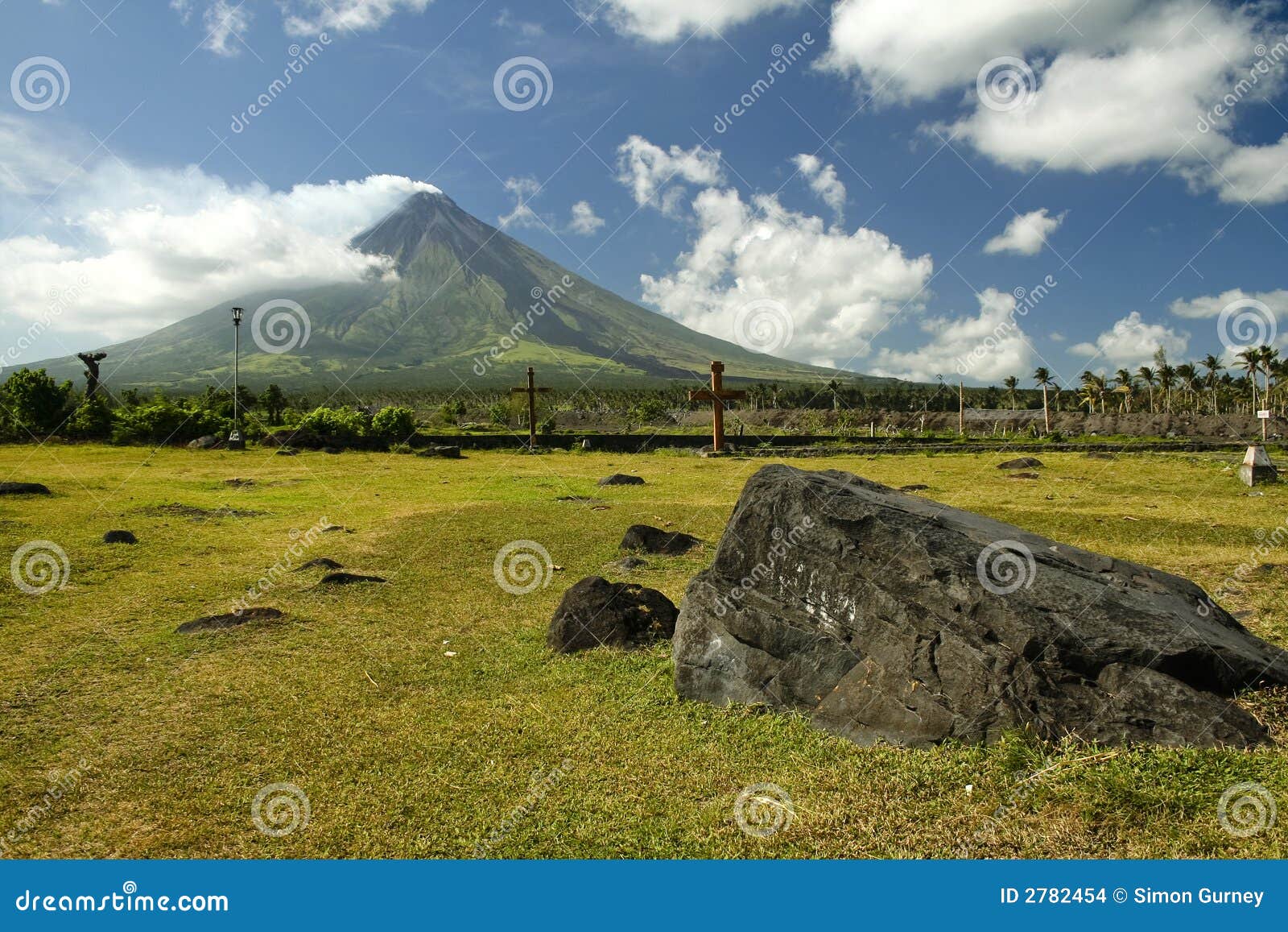 Mount Mayon Volcano Landscape Philippines Stock Photo - Image of ...