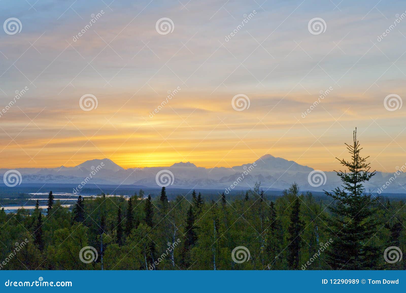 Mount McKinley sunset stock image. Image of denali, mckinley - 12290989
