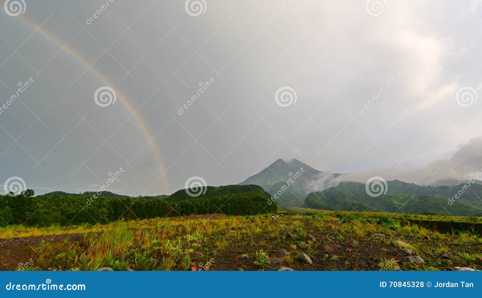 Mount Merapi, an Active Stratovolcano Stock Photo - Image of rainbow ...