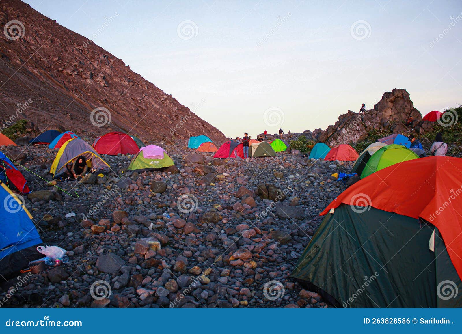 Mount Merapi Camping Area, Central Java Stock Photo - Image of vacation ...