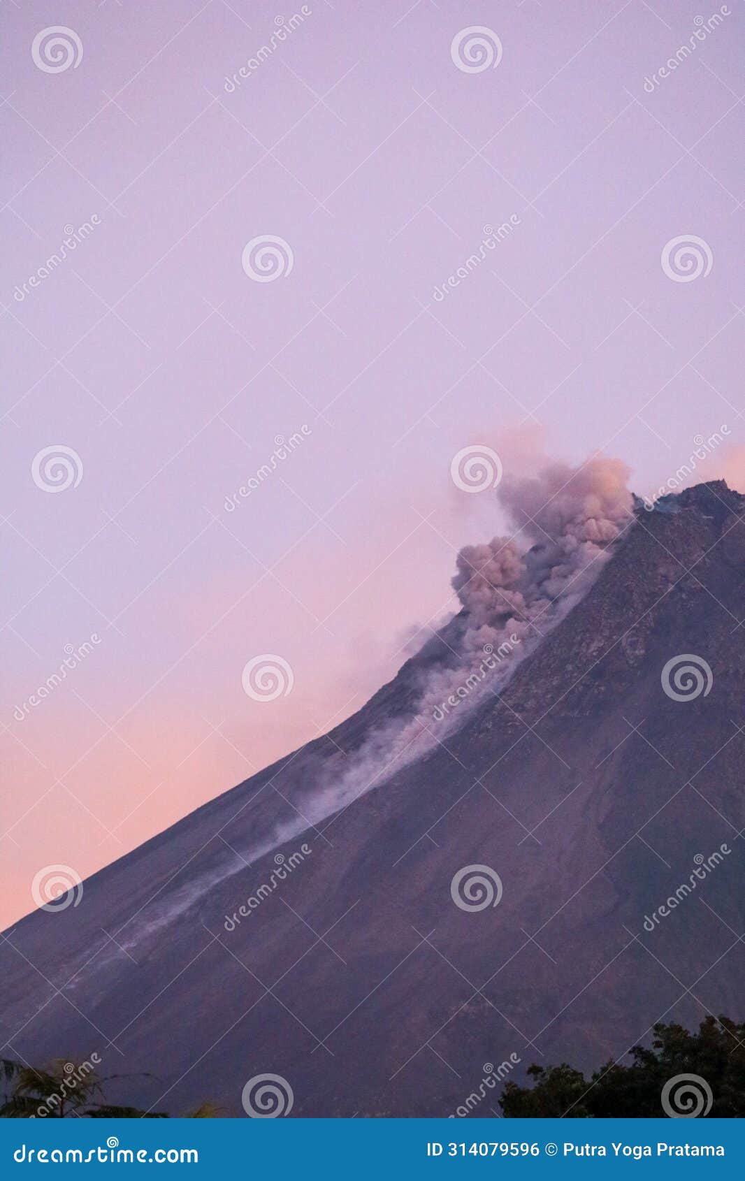 Mount Merapi Eruption in the Morning Stock Photo - Image of beauty ...