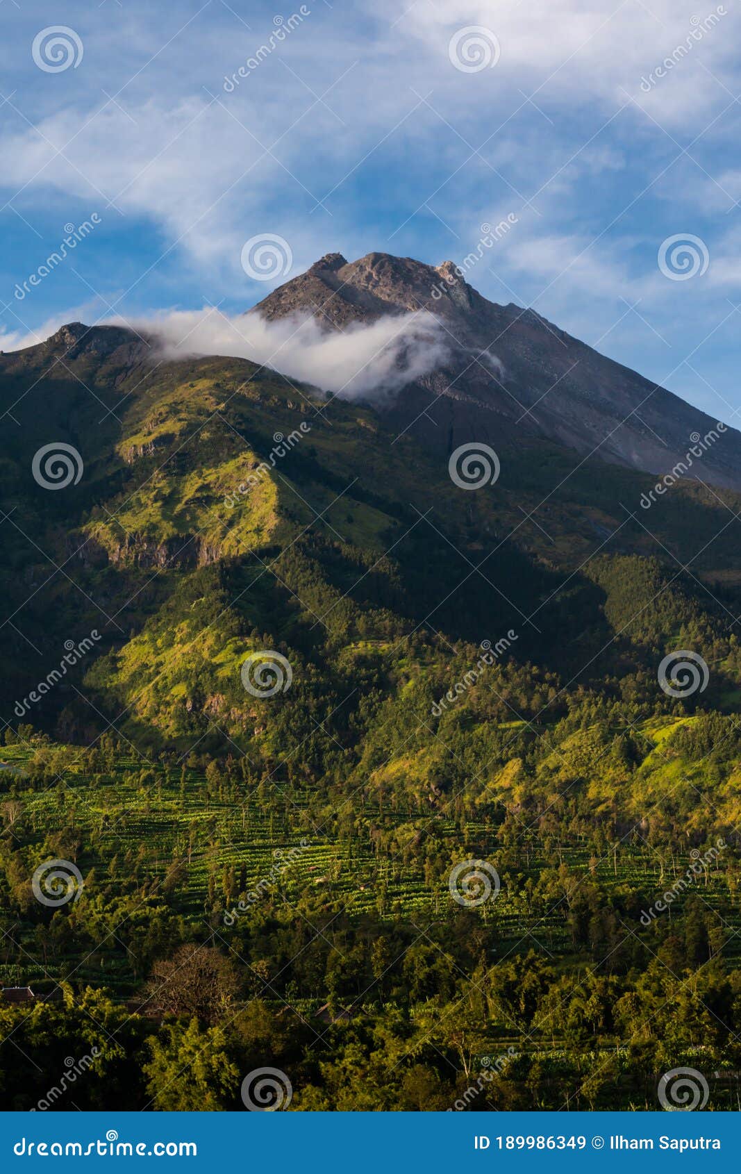 Mount Merapi, Indonesia Volcano Landscape View Stock Image - Image of ...